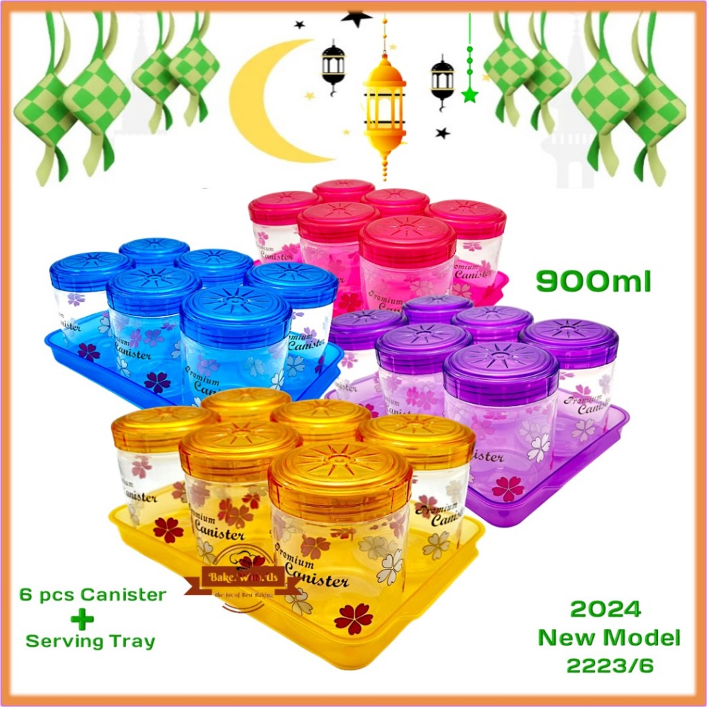 Bekas Kuih Raya Set / Cookies Container Set / Bekas Kuih Raya / Balang ...