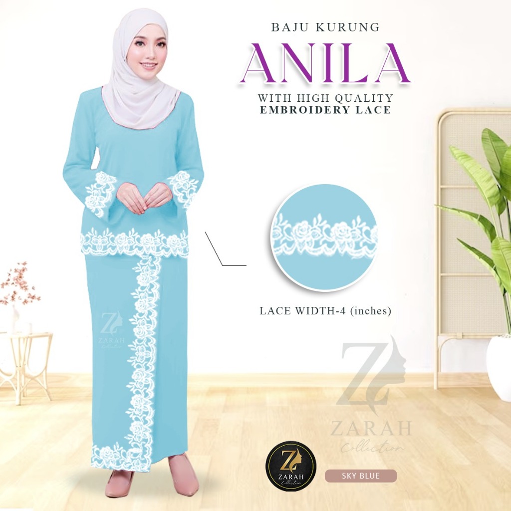 Stylish Baju Modern Mini Anila With Front Embroidery Lace Flower Design ...