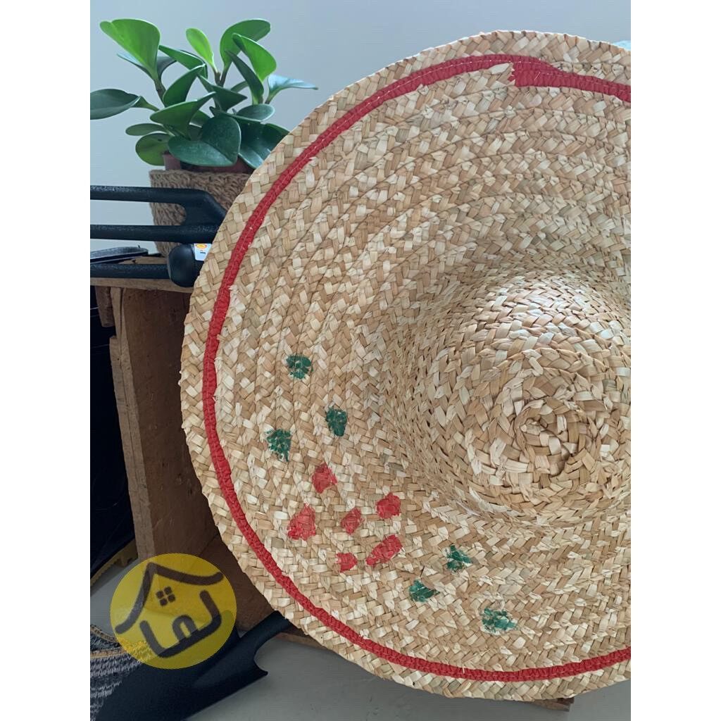 20" Handmade Straw Hat Gardening Hat Garden Hat Mengkuang Hat草帽 Leaf ...