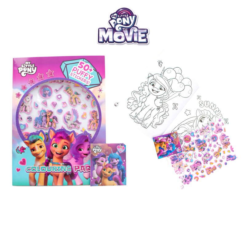My Little Pony Colouring Pad With Colour Pencil and Puffy Sticker Set ...