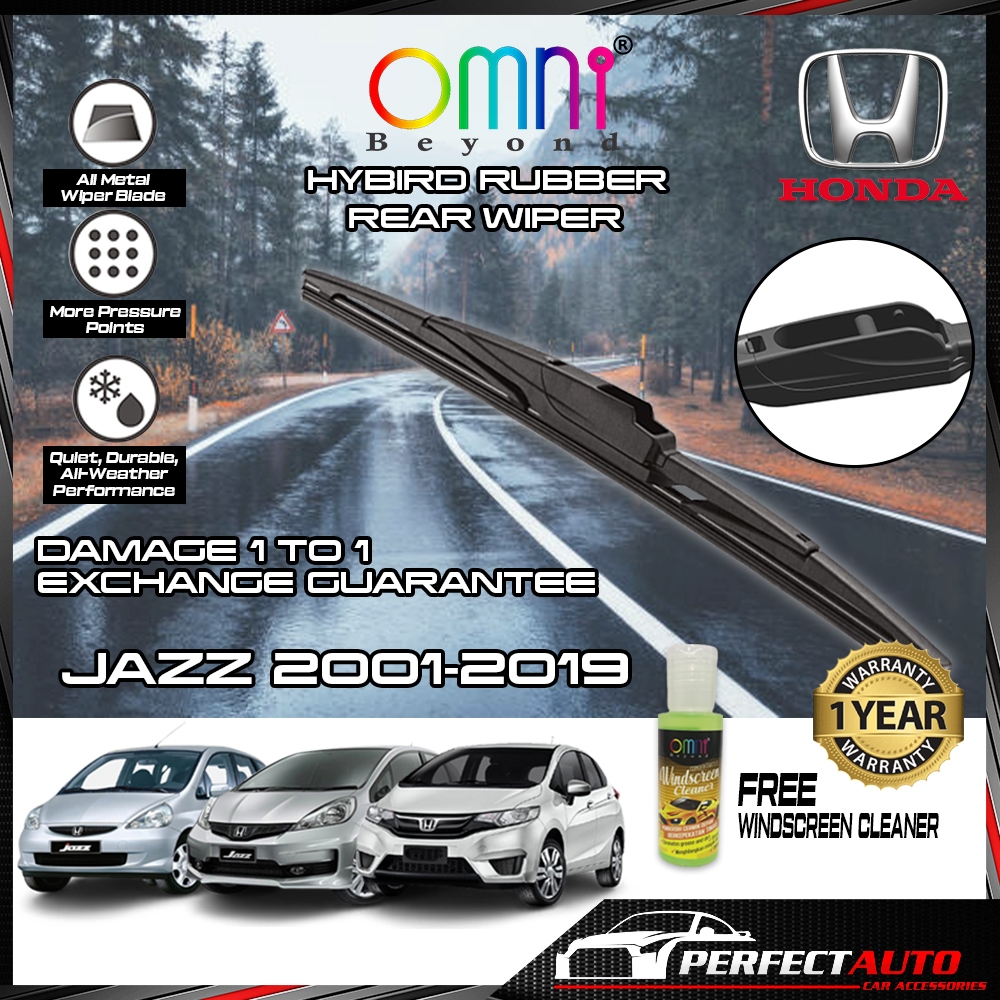Honda JAZZ 2001 2019 ( GE GK GK5 ) Omni Beyond HYBIRD Rubber Rear Wiper Blade (1 Set) | Shopee ...