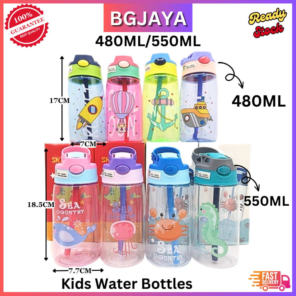 BPA FREE Tritan 480ml-550ml Drinking Water Bottle Kids Bottle (BGJAYA) | Shopee Singapore