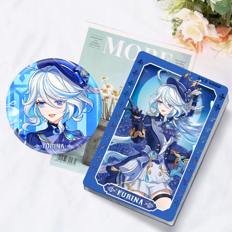 Genshin Impact Furina Quicksand Brick Badges Shaker Merch Peripheral ...
