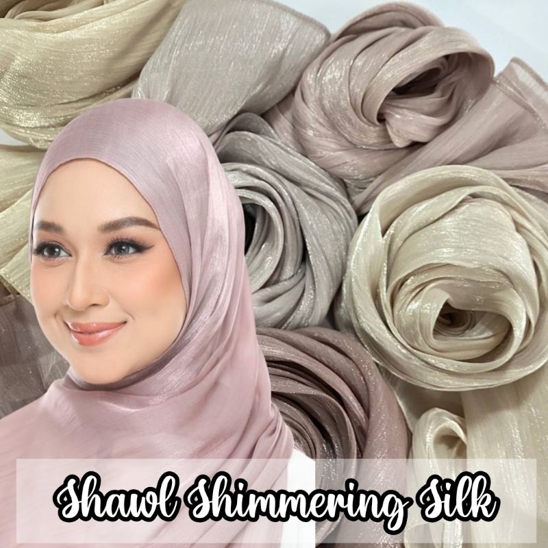 SHAWL VIRAL !! SHAWL SHIMMERING SILK | Shopee Singapore