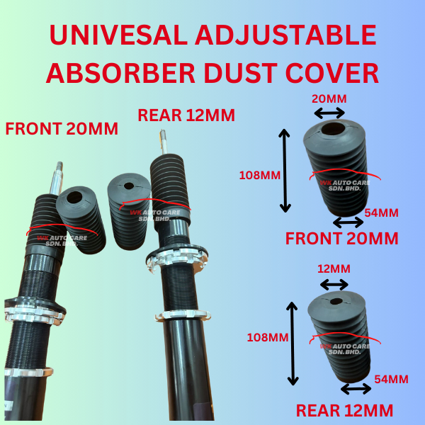 Universal Adjustable Absorber Cover Dust Cover (1pcs) Front & Rear ...