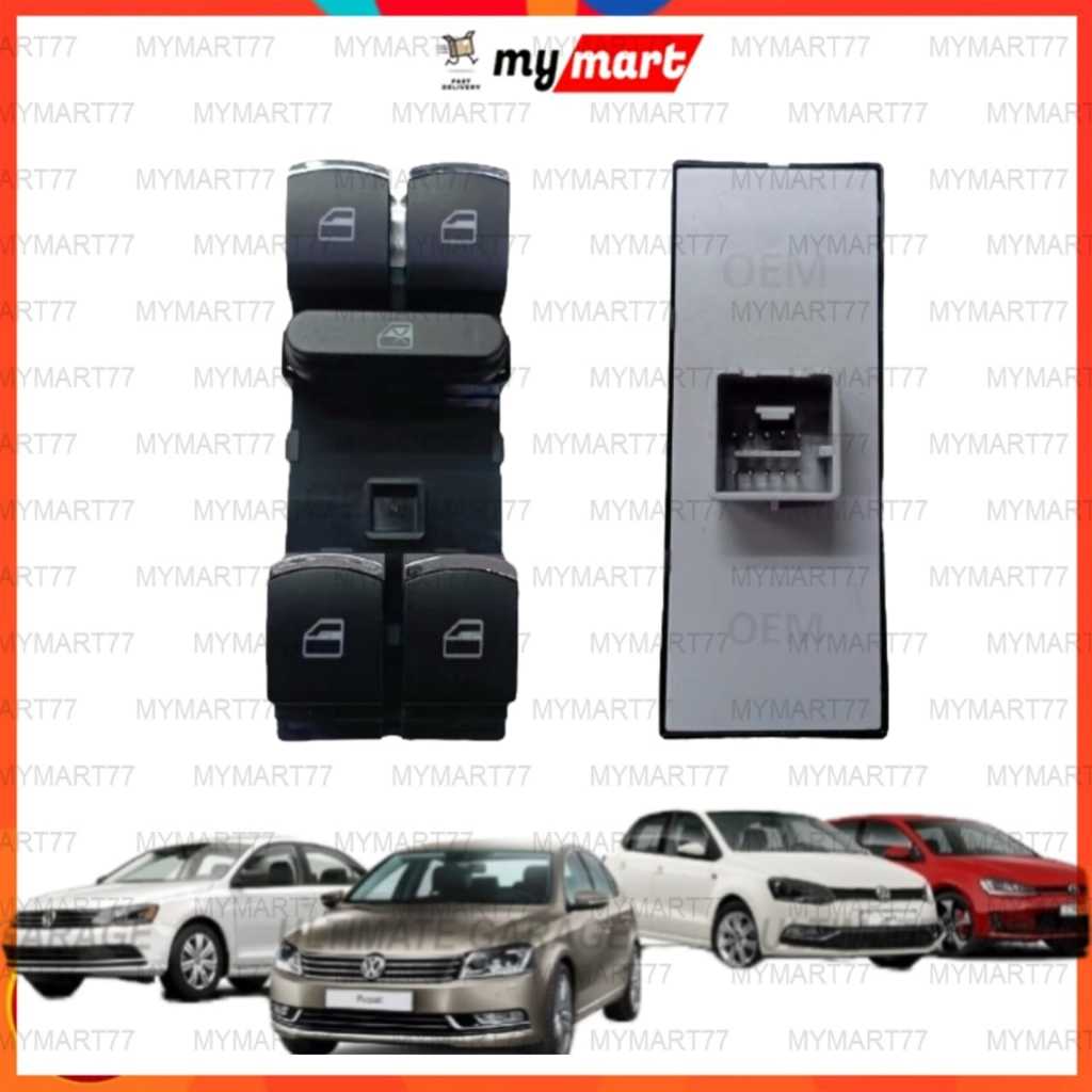 1K4959857B Power Window Main Switch Volkswagen Polo, Golf V, Jetta V ...