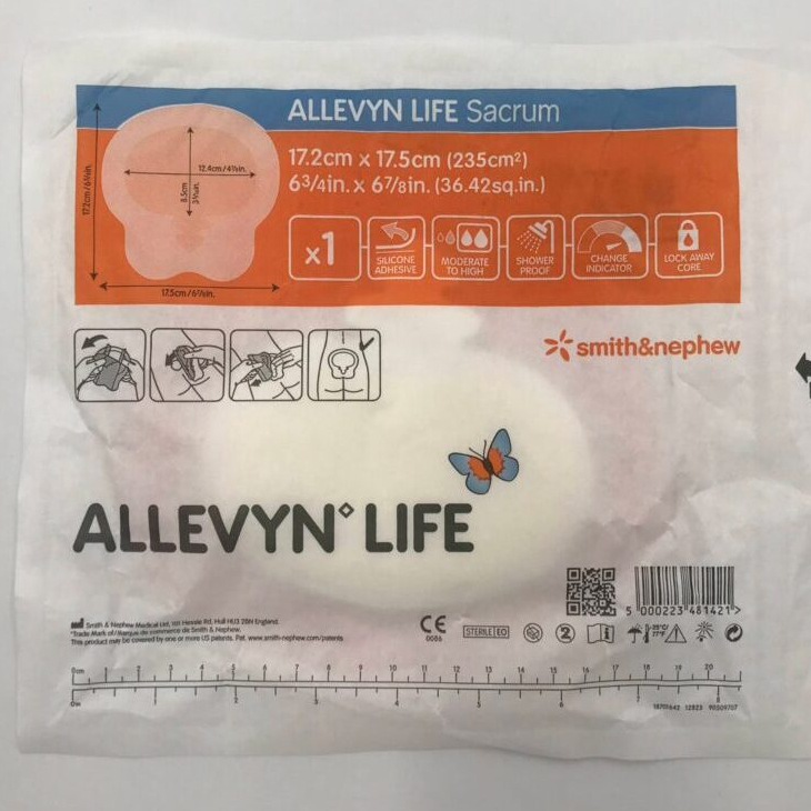 17.2cm x 17.5cm Smith & Nephew Allevyn Life Sacrum (1 pc) Silicone Gel ...
