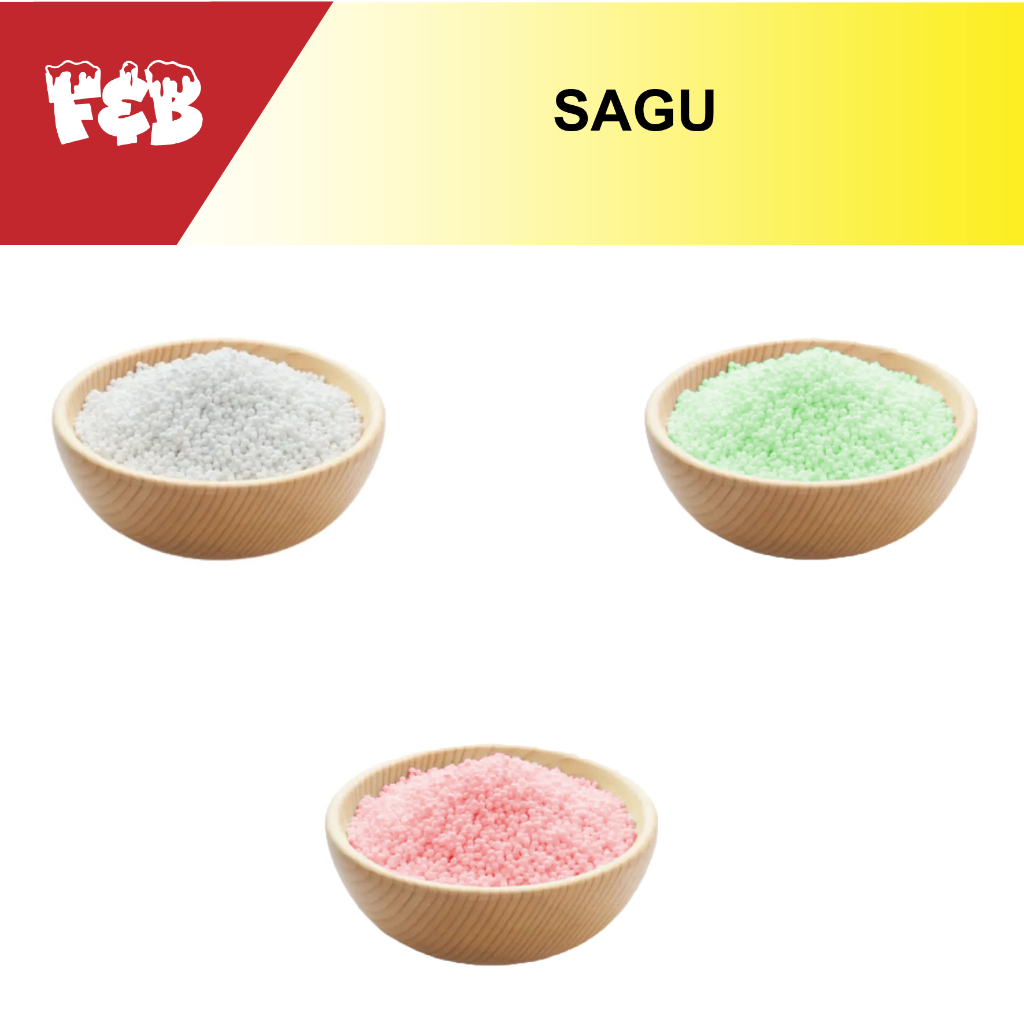 HIJAU PUTIH MERAH Red / Fine Green / White Sago Seeds - 200g / 1kg ...