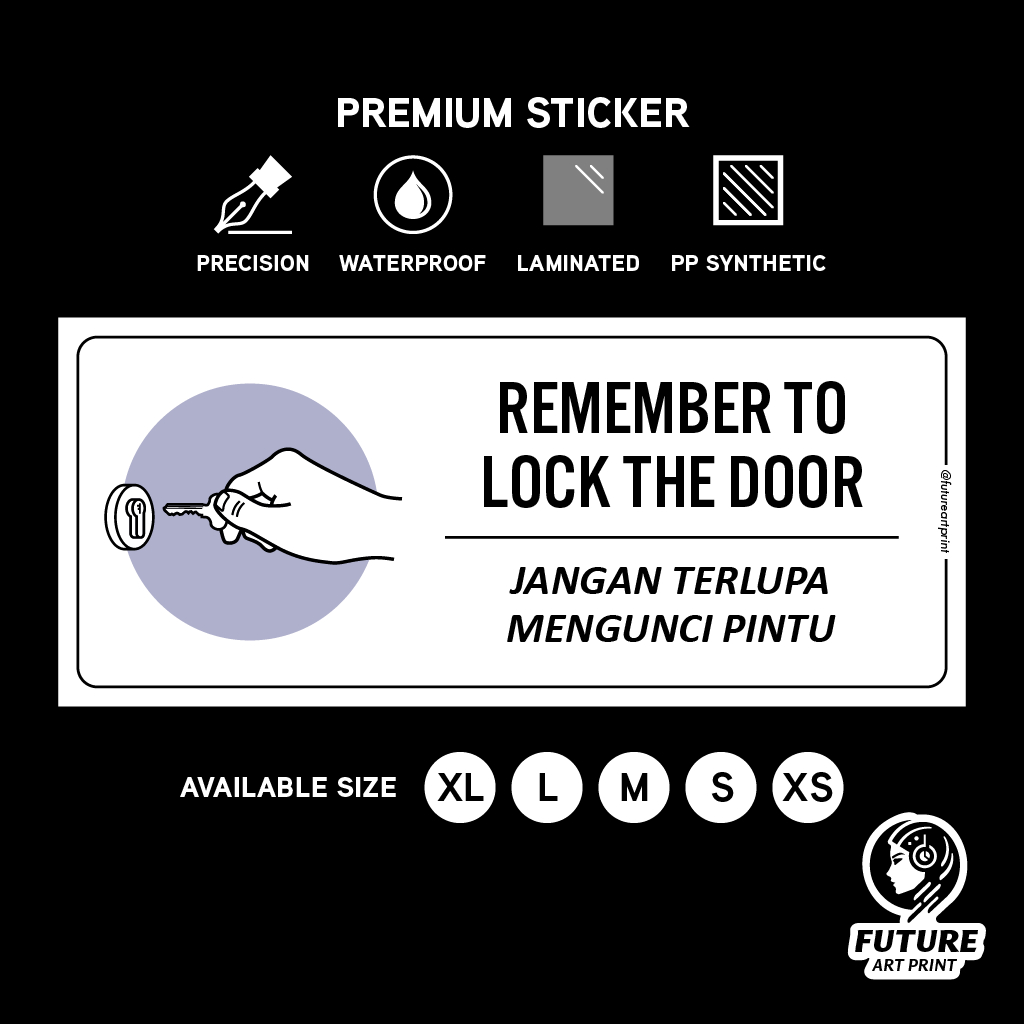 Remember to Lock Door. Don't Forget Door Lock. Premium Sticker Sign ...