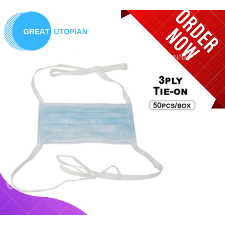 Mega Guard 3ply Tie-on mask Surgical Mask (50pcs) | Shopee Singapore