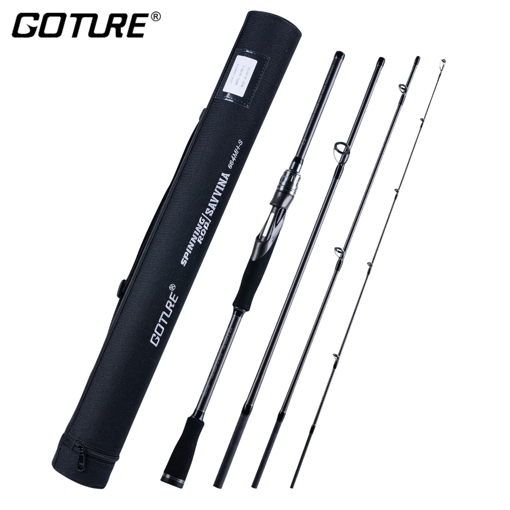 Goture Travel Fishing Rods with Case, 4 Piece Fishing Rod, Surf Casting/Spinning Rod,24/30T ...