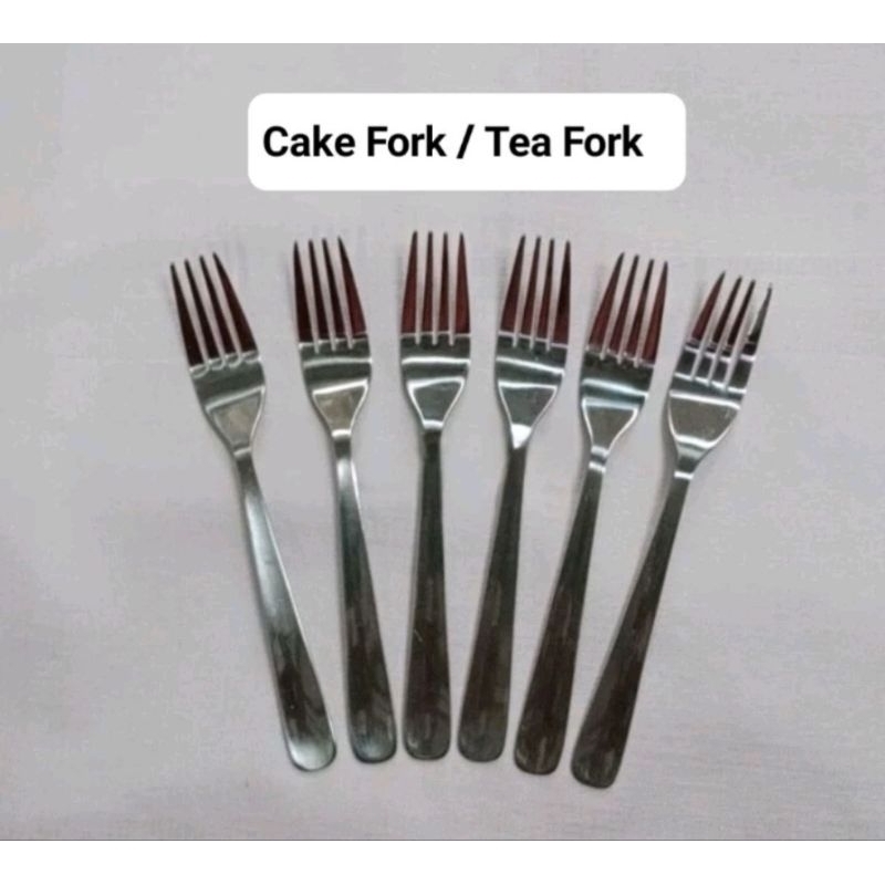 Cake Fork Dessert Tea Fork Set Garpu Kuih Kek 808 Stainless Steel Garfu ...