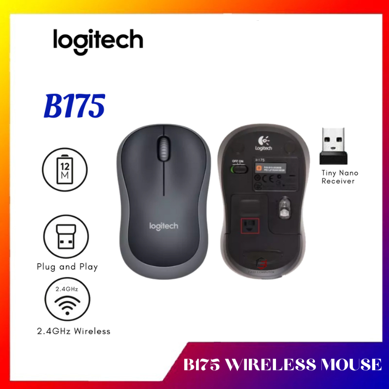 LOGITECH B175 WIRELESS MOUSE WITH USB RECEIVER | Shopee Singapore