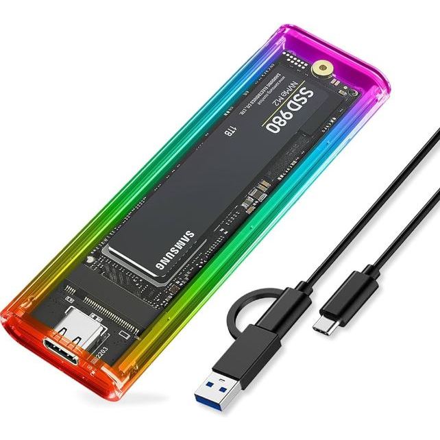 NVME CASE - K5 / k5 USB 3.1 TRANSPARENCE NVME CASE WITH RGB LIGHT ...