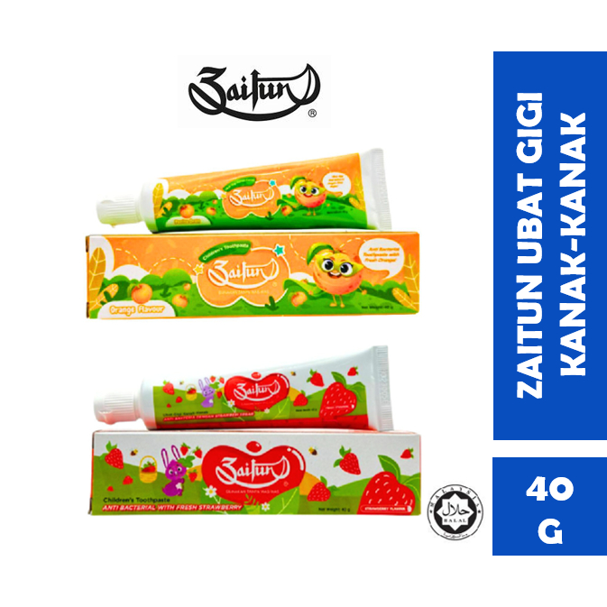 ZAITUN Ubat Gigi Kanak-Kanak Kids Toothpaste Orange/ Strawberry (40G ...