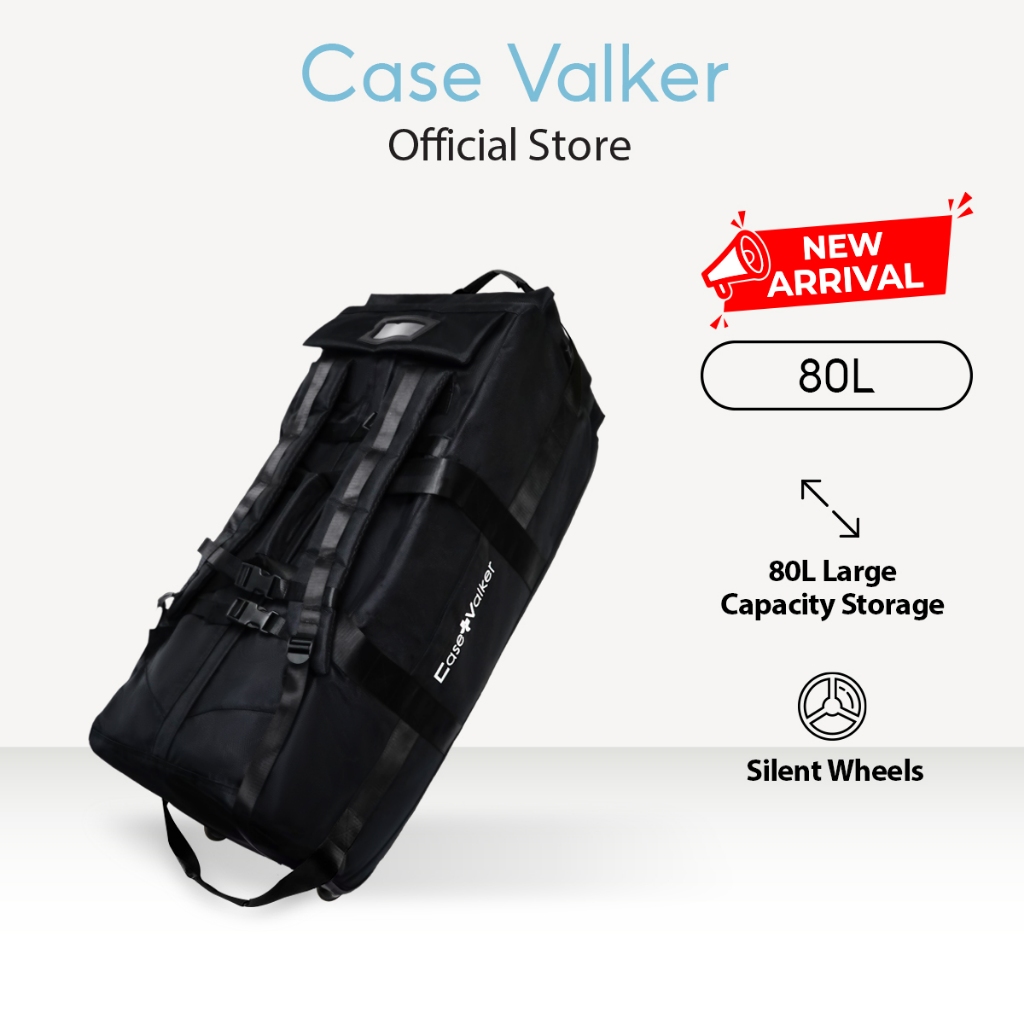 Case Valker 80L Explorer Foldable Trolley Bag Backpack 2 Wheels Beg ...
