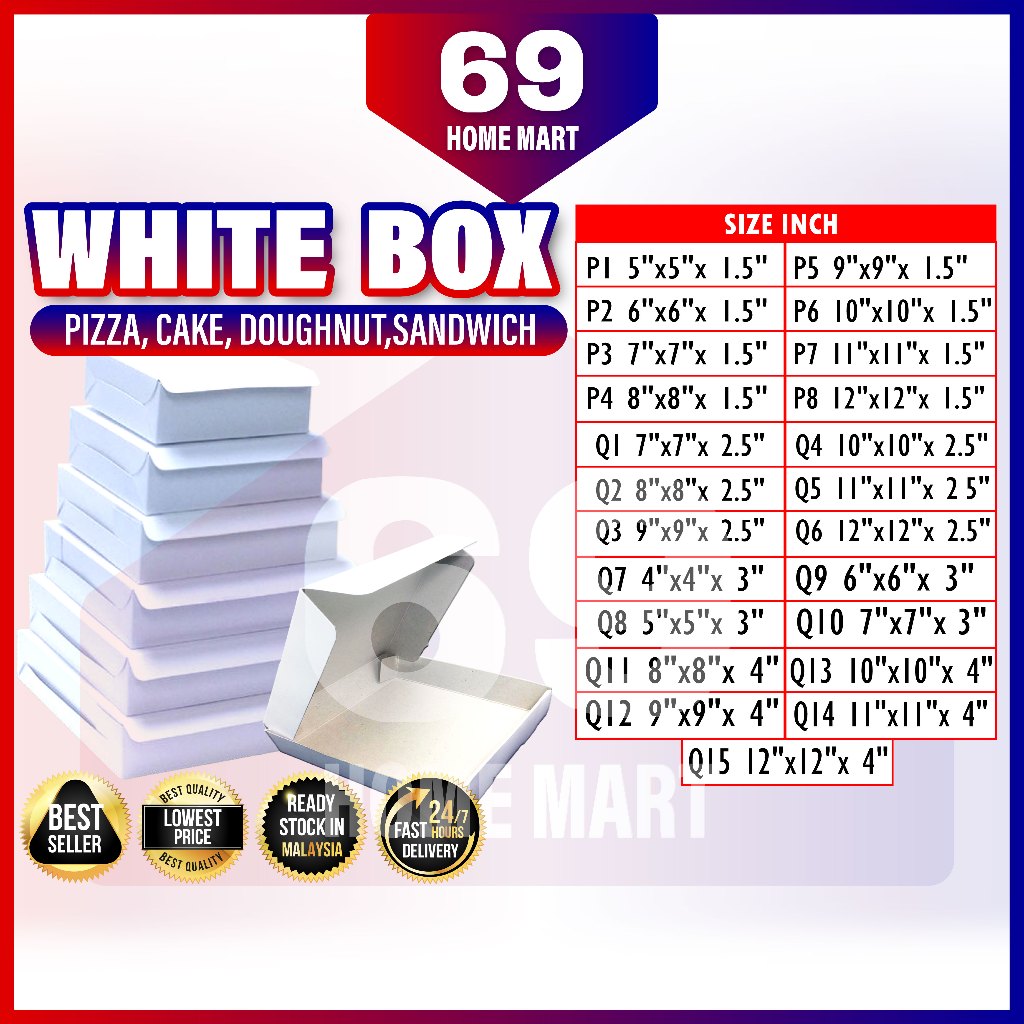 in SHOPEE Pizza Box / Food Box /Cake Box / Kotak Talam / Kotak Lapis ...
