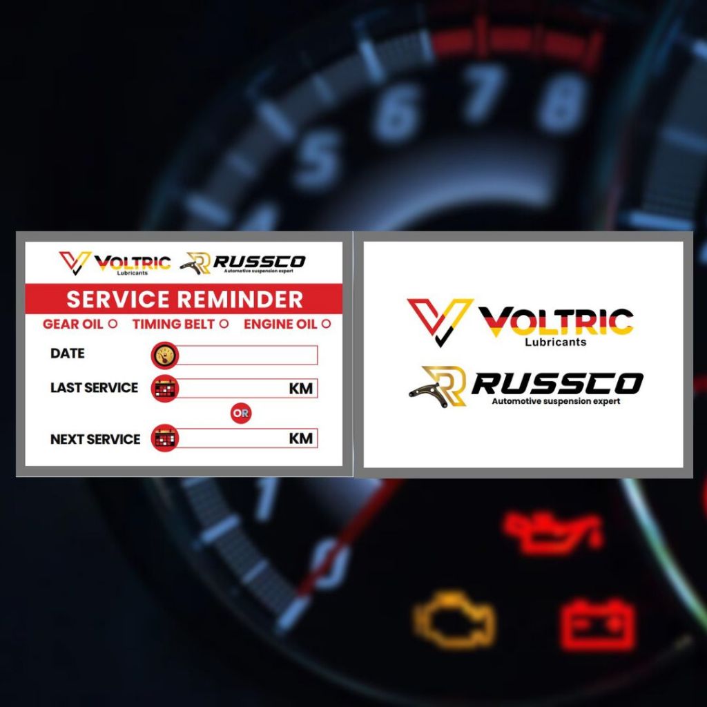 VOLTRIC LUBRICANTS ENGINE OIL MILEAGE SERVICE STICKER REMINDER (1 PC ...