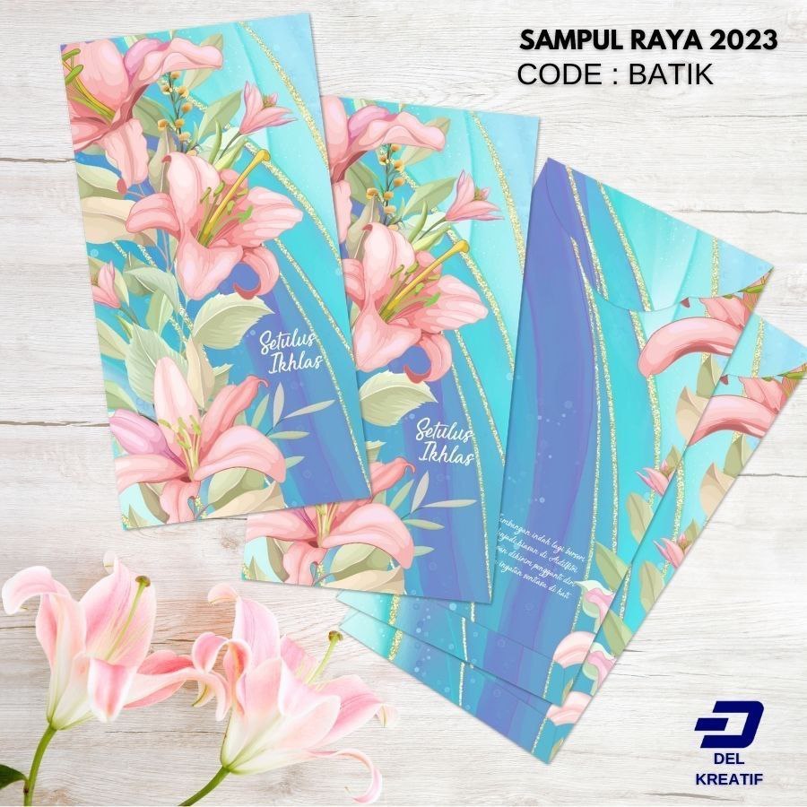 Sampul Raya Premium 2025 | Batik Biru | | Shopee Singapore