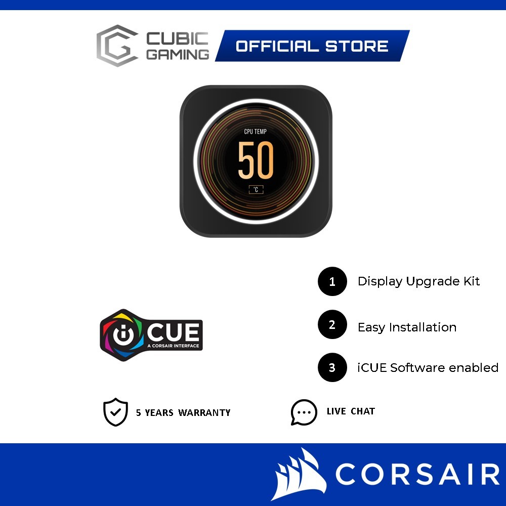 Corsair iCUE ELITE CPU Cooler LCD Display Upgrade Kit (Black/White/ICE ...