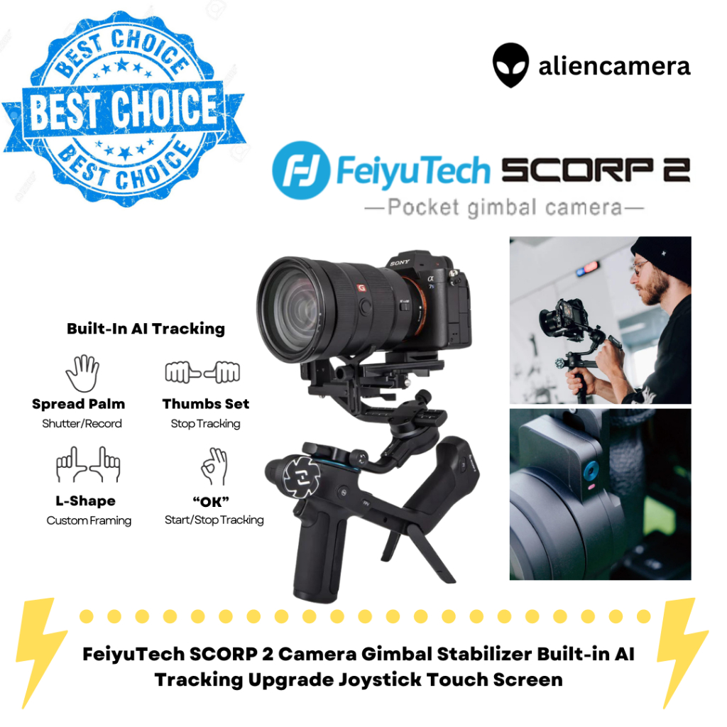FeiyuTech SCORP 2 Camera Gimbal Stabilizer Built-in AI Tracking | Shopee Singapore