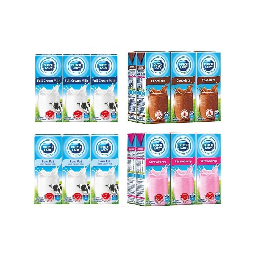 Dutch Lady Milk Drink Full Cream/Chocolate/Strawberry 200mlx24 | Shopee ...