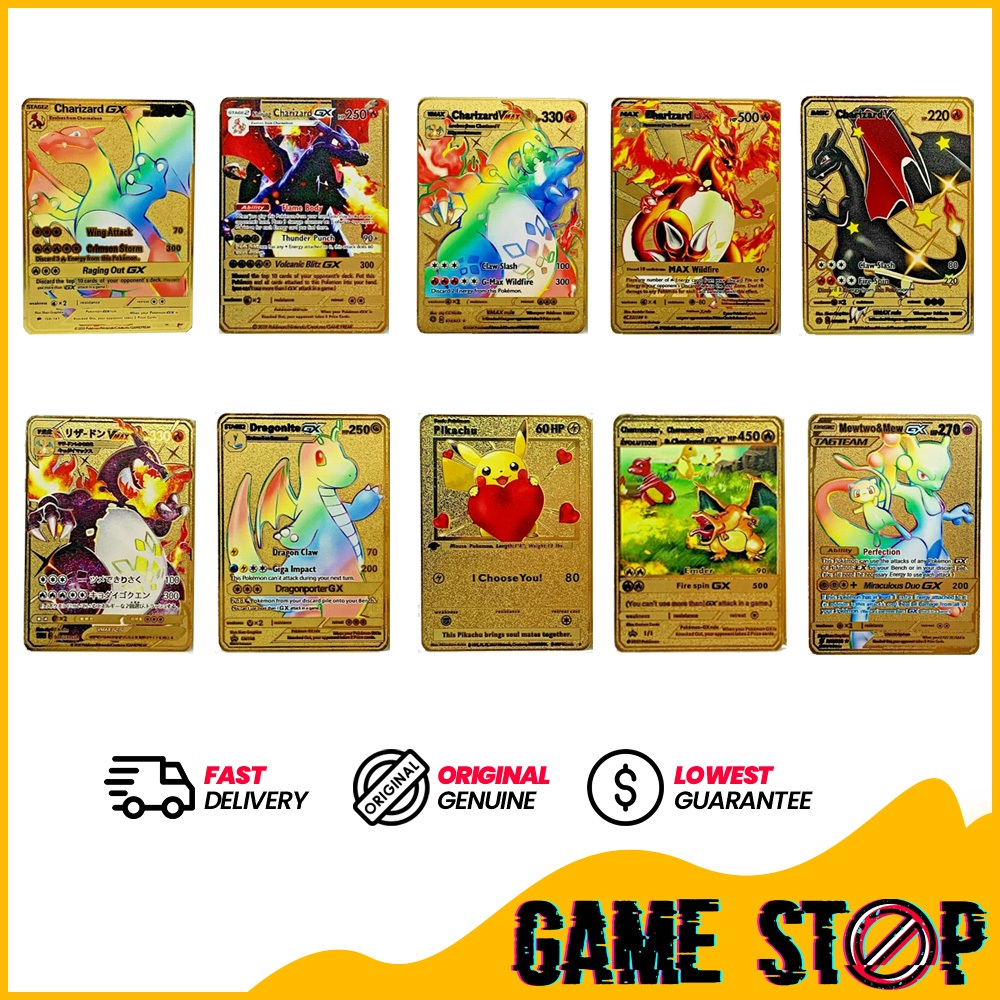 Pokemon Hard Metal Gold Trading Card Game Collection - Pikachu ...