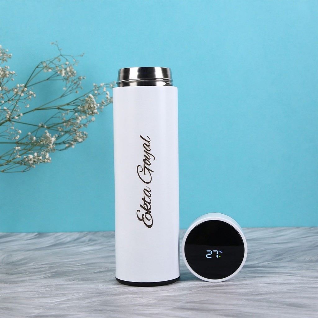 Printing Name Smart Temperature Flask LED Display Vacuum Thermal Flask ...