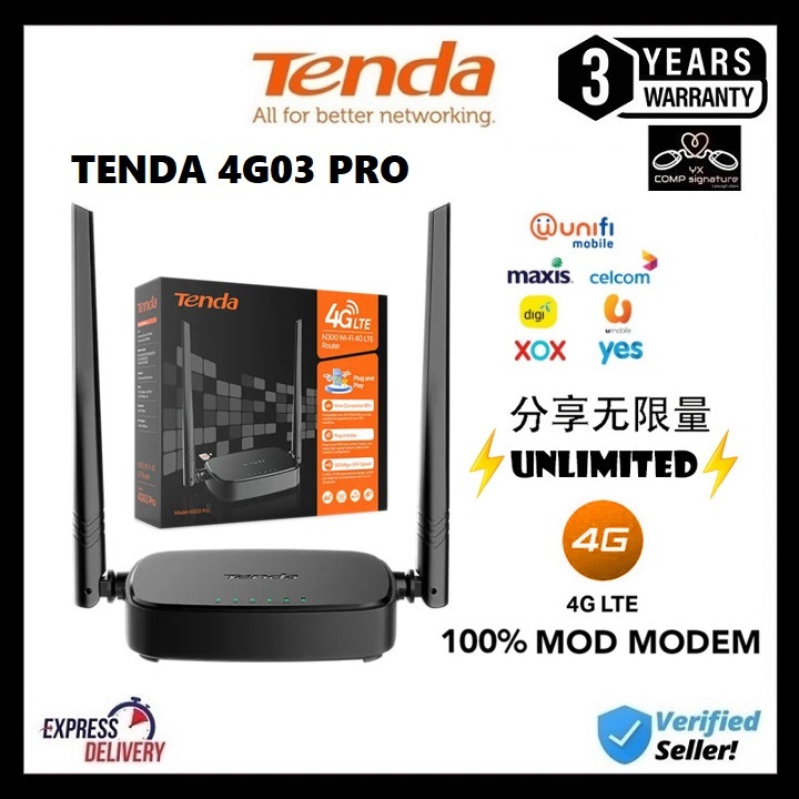 TENDA 4G03 PRO N300 WIFI 4G LTE ROUTER SIM CARD MODEM WIFI ROUTER ...