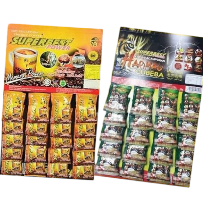 Superbest Power / Harimau Cubeba Kopi Papan Sachet 25gx20 Coffee Super ...