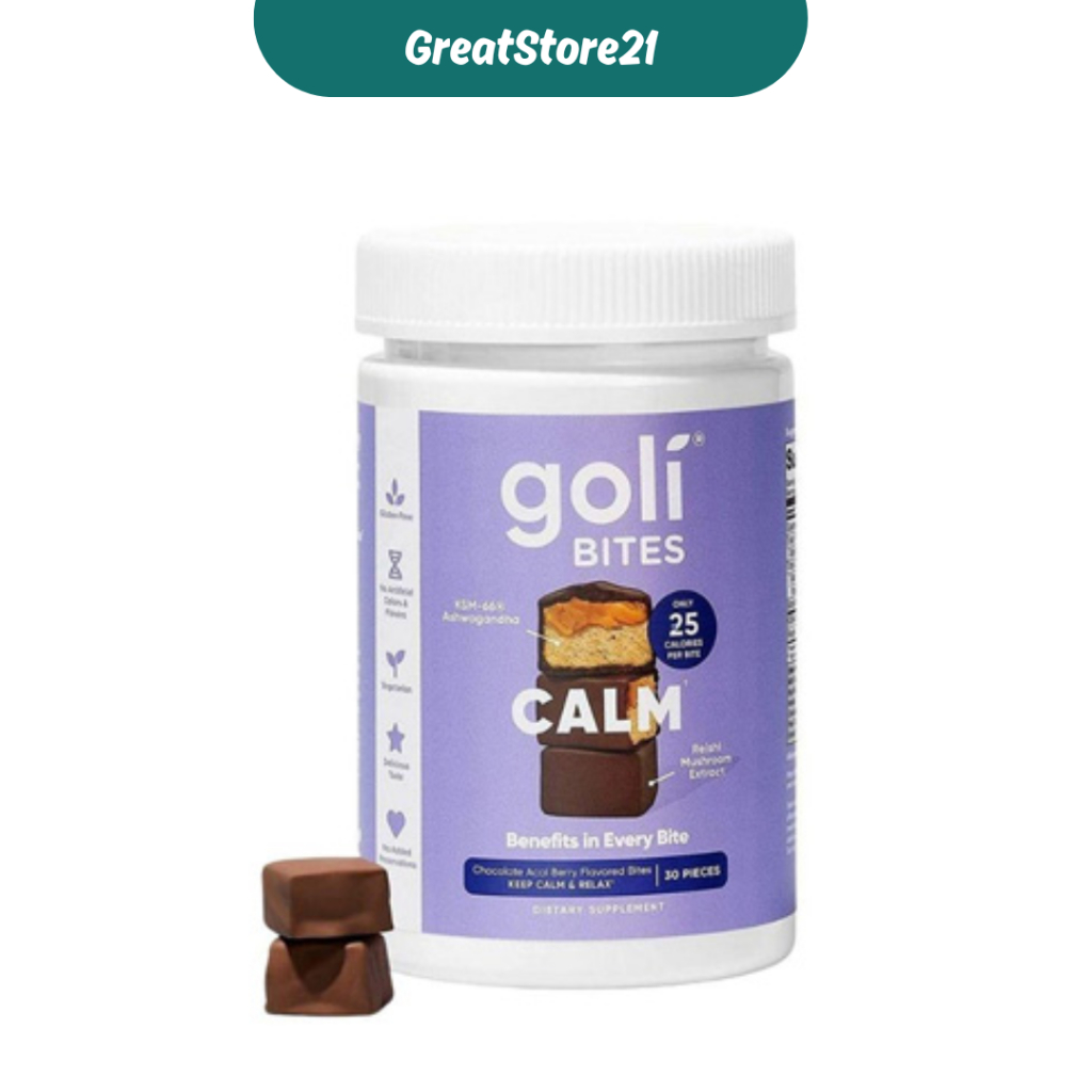 Goli Calm Ashwagandha Bites 30s - Milk chocolate acai berry flavor ...