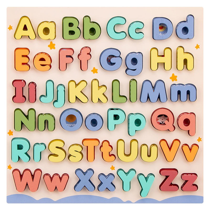 30cm Kids abc Alphabets Letter Puzzle Wooden Early Education math toys ...