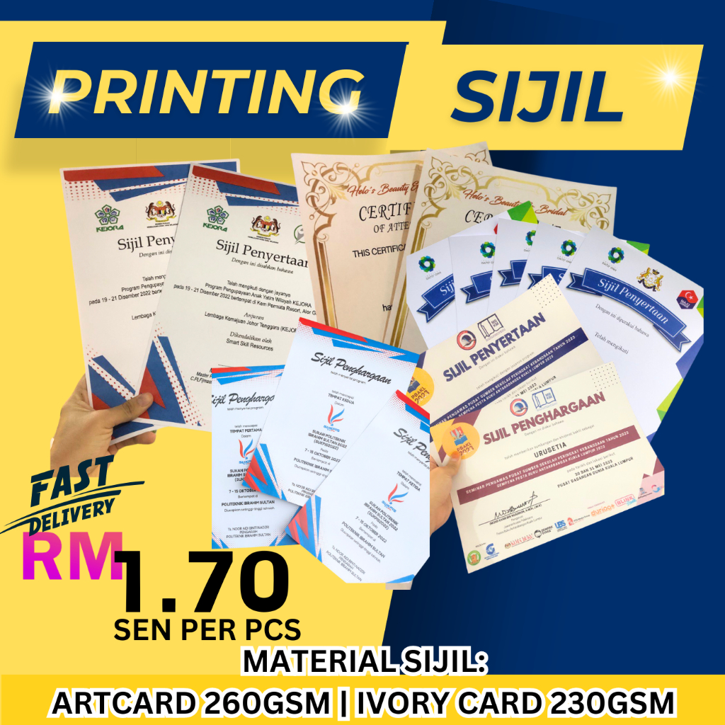 Certified PRINTING | Corporate SIJIL | Sijil OF ANUGERAH OF ELECTION ...