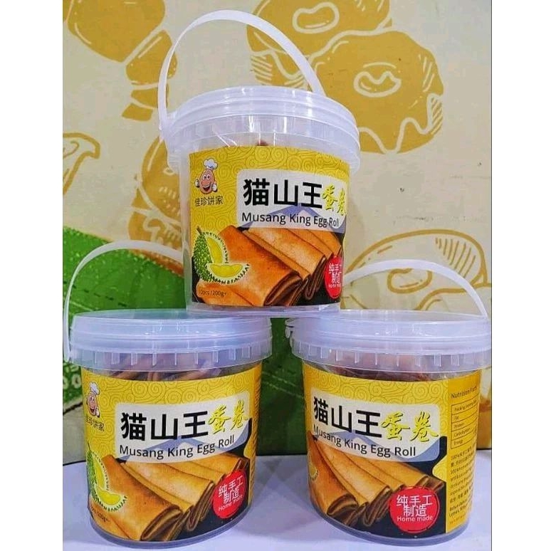 Penang Famous Jia Zhen Handmade Musang King Durian Kopi Coffee Egg Roll ...