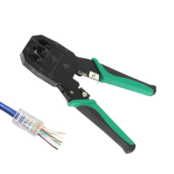 Toolbux Cable Crimping Tool 3 in 1 Modular Crimping Tool for RJ45 RJ12 ...
