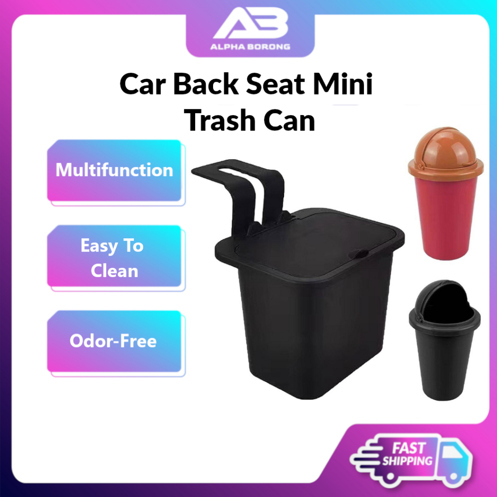 Car Trash Can Back Seat Mini Trash Can Container with Removable Lid ...