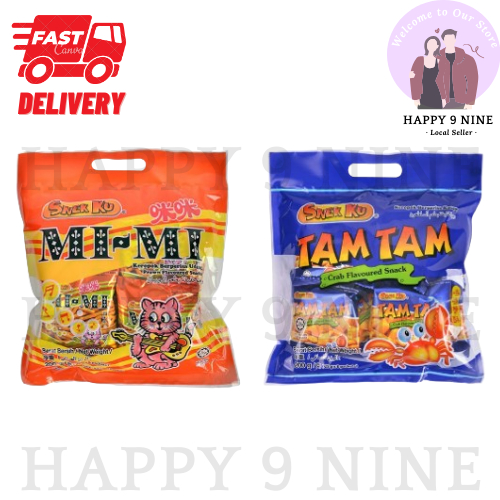 SNEK KU MIMI PRAWN / SNEK KU TAMTAM CRAB FLAVOUR SNACK 200G (8 PACKS X ...