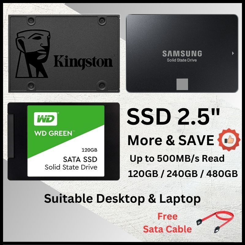 Used SSD 2.5" 120GB 240GB 480GB Desktop Laptop Internal Solid State ...