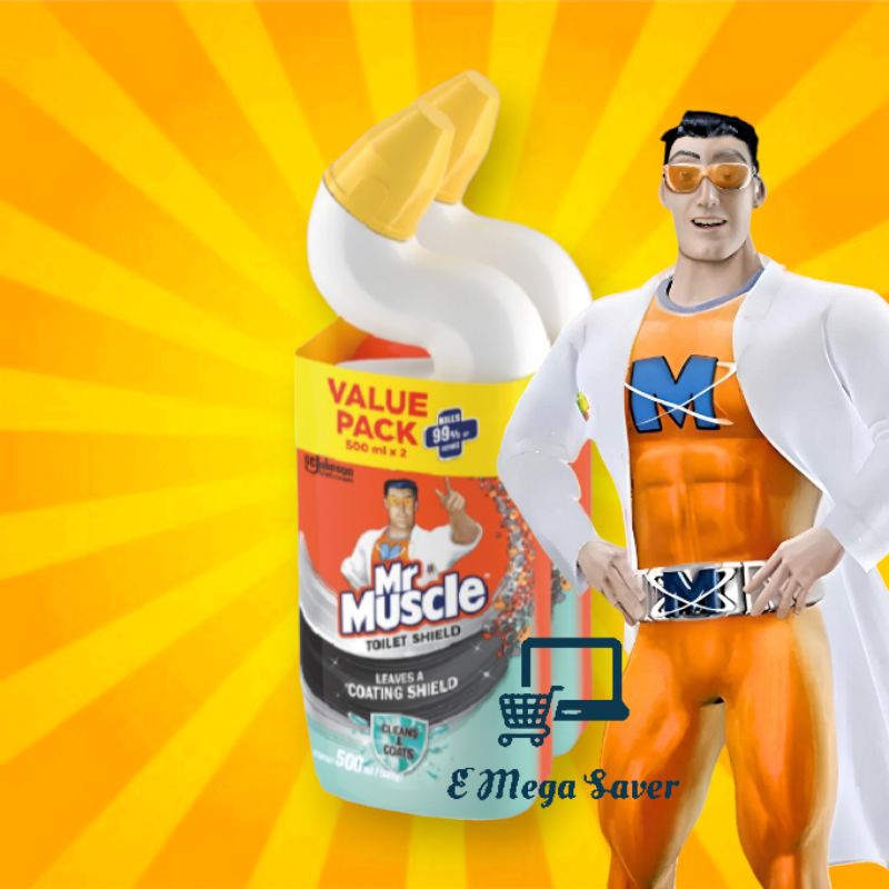 Mr. Muscle Extra Power Toilet Shield 500ml x 2 (Twinpack) | Shopee ...