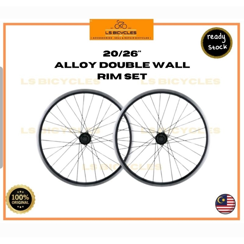 PREMIUM Bicycle Alloy DoubleWall Rim 20/26" MTB BMX Wheel Set Tyre ...