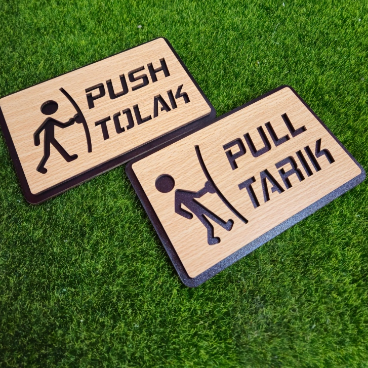Push Pull Door Signage Board Push Pull | 1 Pair Push Pull | Papan Tanda ...