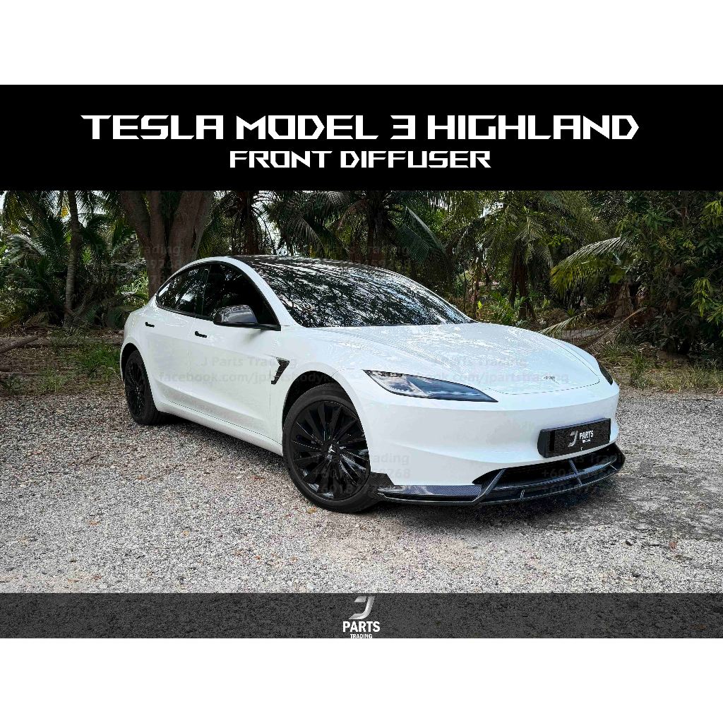 TESLA Model 3 Highland Front Diffuser Lips Skirt Skirting Sport Design ...