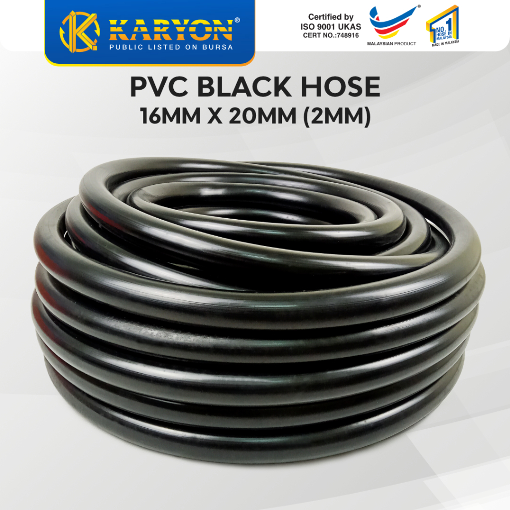 Karyon Durable 16mm Black Hose PVC Hose for Garden, Agriculture, And ...