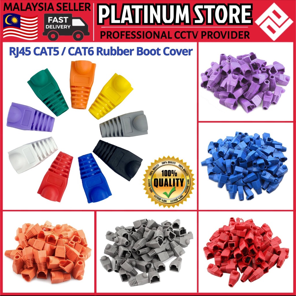 HIGH QUALITY RJ45 Rubber Boot Cover Cap CAT5 CAT5E CAT6 CAT6E Network ...