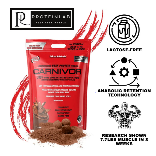 Musclemeds Carnivor Beef Protein Isolate Whey Protein (7lbs) (100 ...