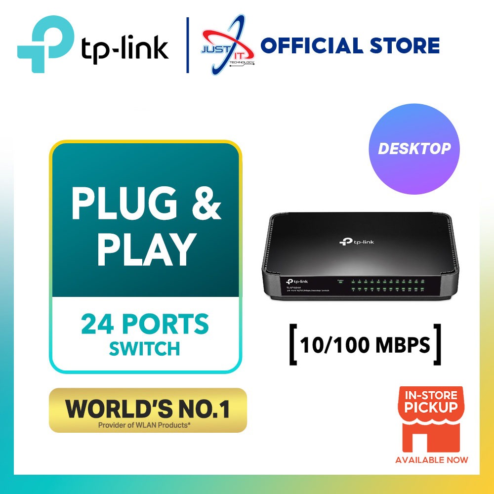 TP-LINK TL-SF1024D / TL-SF1024M 24 Port 10/100 DESKTOP SWITCH | Shopee ...