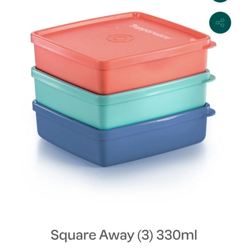 Tupperware Square Away 330ml(1 or 3 Pcs) | Shopee Singapore