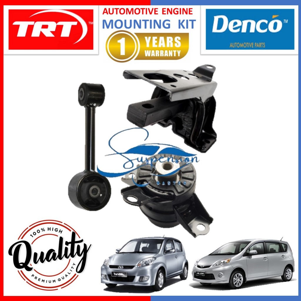 3 IN 1 SET TRT DENCO (RANDOM) BRAND ENGINE MOUNTING - PERODUA ALZA 1.5 ...