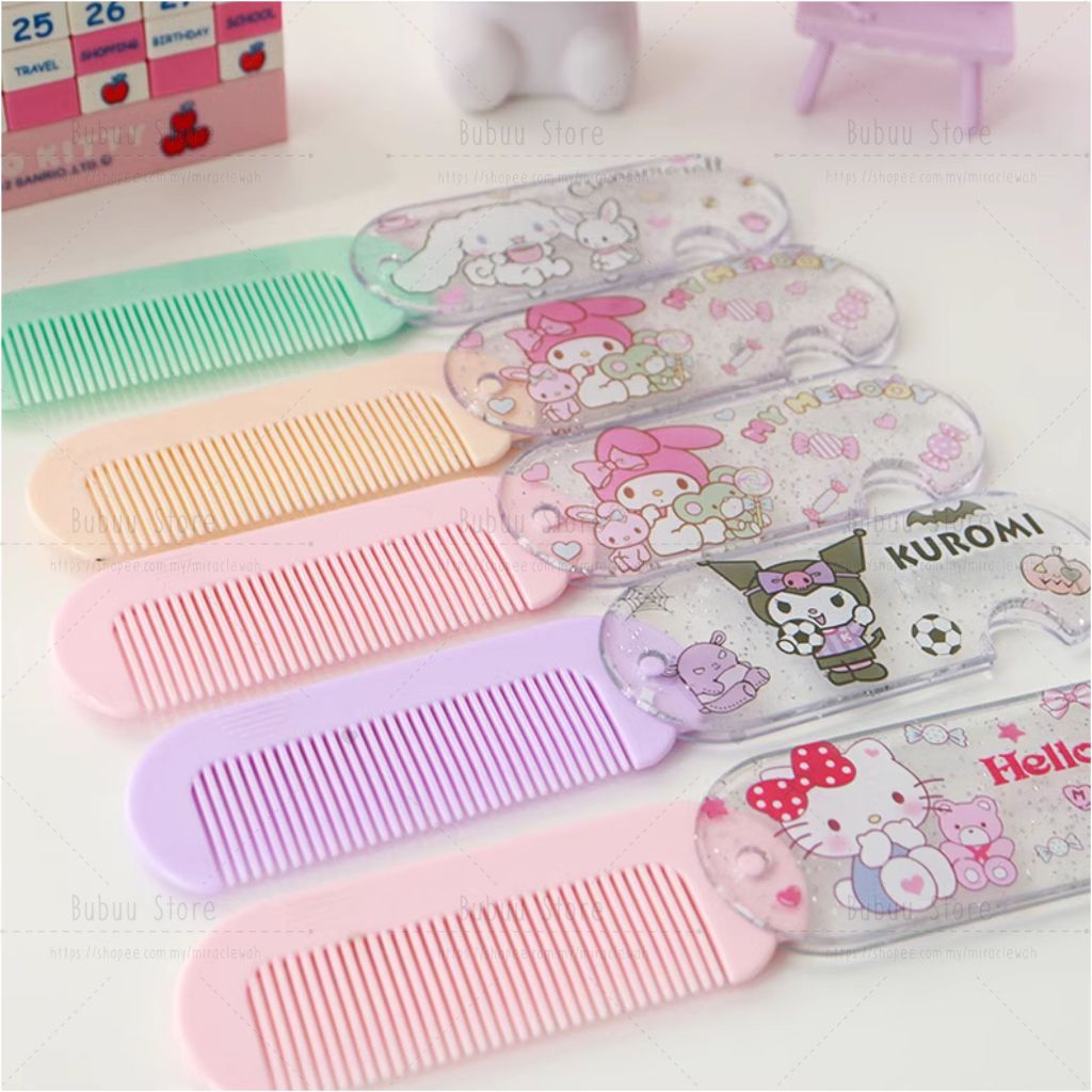 Foldable Comb Sanrio Travel Comb Cute Kitty Cinnamoroll Kuromi Melody ...
