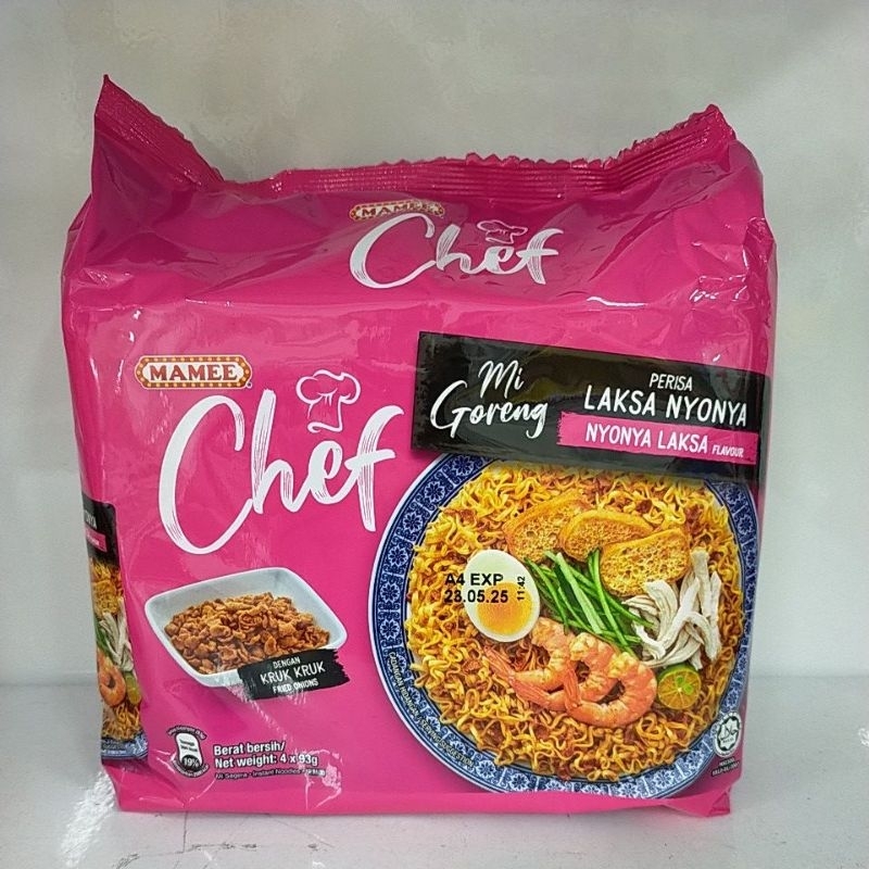 Mamee Chef Mi Goreng Goreng Rasa Laksa Nyonya -4 x 93g | Shopee Singapore
